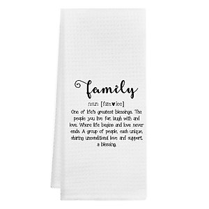 GICHUGI Family Definition Kitchen Towels 16x24, Best Housewarming Gifts for New Home, Ideas, for Family