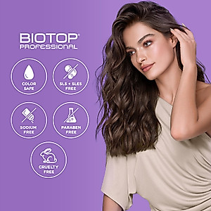 Biotop Professional 19 Pro Silver Shampoo - Purple Shampoo to Neutralize Yellow and Brassy Tones - Made with Sunflower Oil and Vitamin E - For Blonde or Bleached Hair - 16.9 oz