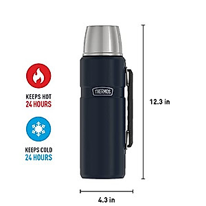 THERMOS Stainless King Vacuum-Insulated Beverage Bottle, 40 Ounce, Midnight Blue