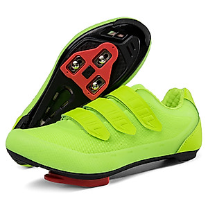 Men Women Indoor Cycling Shoes Compatible with Peloton Bike Shoes Cycling Shoes with Delta Cleats Clip Outdoor Pedal SPD Road Bike Shoes,Green