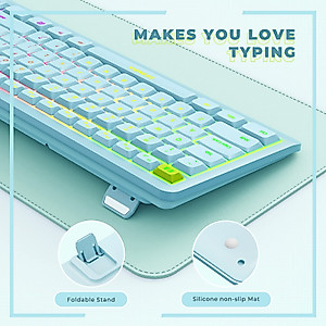 seenda Wireless Keyboard and Mouse Combo Backlit, Rechargeable Full-Size Illuminated Cordless Keyboard and Mouse Set, 2.4G USB Keyboard and Mouse for Computer/Laptops/Windows/Gaming, Blue