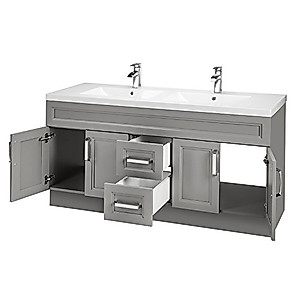 Cutler Kitchen and Bath Urban Vanity Double Bowl with Daybreak Finish, 60 Inches
