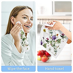 xigua Butterfly Flowers1 Wash Cloths 4 Pack - 12 x 12 Inch Super Soft Washcloths for Your Face and Body - 100% Cotton Highly Absorbent Baby Face Towel
