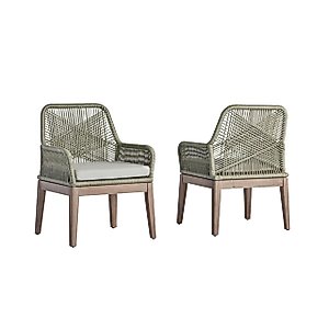 Best Quality Furniture D1007 Patio Dining, Set of 2 Chairs, Light Oak