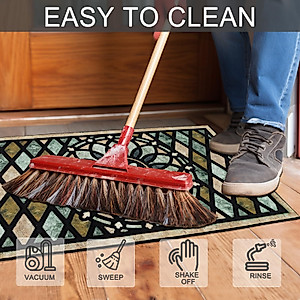 CHICHIC Door Mat Welcome Mat 17x 30 Inch Front Door Mat Outdoors for Home Entrance Outdoors Mat for Outside Entry Way Doormat Entry Rugs, Heavy Duty Non Slip Rubber Back Low Profile, Flower