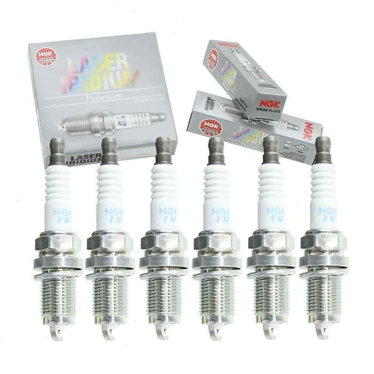 6 pc NGK Laser Iridium Spark Plugs compatible with Honda Odyssey 3.5L V6 2005-2010 fits engine code J35A6 (LX, EX), NOT engine code J35A7 (EX-L or Touring)