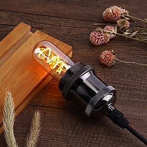 FANNIS 6 Pack T32 T12 Dimmable Tubular LED Bulb, 4W Equals 40W, Warm Light Amber Glass, E26 Base Edison Light Bulb for Pendant Wall Floor Table Lamp Indoor Light Fixtures