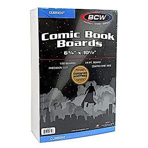 BCW Supplies - Current Size Comic Boards - White - BBCUR - (100 Boards)