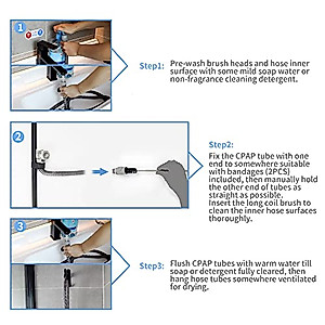 JAKIA CPAP Hose Tube Cleaning Brush Kit_4 Brush Heads Detachable and Replaceable_ 7 ft Steel Spring Brush Strong and Flexible