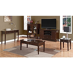 SIMPLIHOME Carlton SOLID WOOD Transitional Modern 42 inch Wide Home Office Desk, Writing Table, Workstation, Study Table Furniture in Dark Tobacco Brown with 1 Drawer