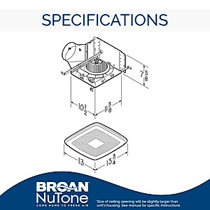 Broan-NuTone QTXE110150DC Bathroom Ventilation, ENERGY STAR Certified, 110-130-150 CFM Bath Fan, White