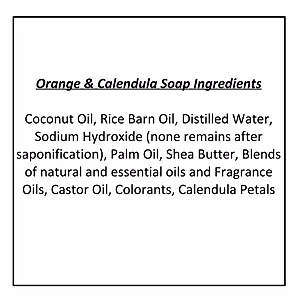 Orange Soap with Calendula Oil (4Oz) - Handmade Soap Bar with Orange, Yuzu and Calendula Essential Oils, flower petals - Organic and All-Natural – by Falls River Soap Company