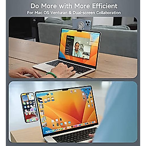 MAGKOTA Laptop Phone Holder with Magnetic, Continuity Camera Mount for iMac, Desktop Computer and Laptop, Perfect Compatible with iPhone 14/13/12 Series, Excellent Dual-Screen Experience