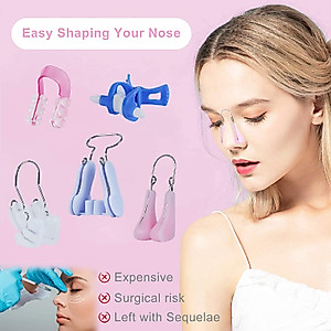 5 Pieces Nose Shaper Lifter Clips Nose Beauty Up Lifting, Pain Free Nose Slimmer Nose Bridge Straightener Corrector, Soft Safety Silicone Nose shaper Nose Lifter Tools for Women Girls