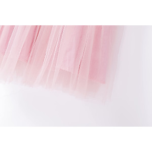 LZH Baby Girls Layered Dress Tulle First Birthday Dresses for Girls Toddler Princess Sleeveless Tutu Dress Pink