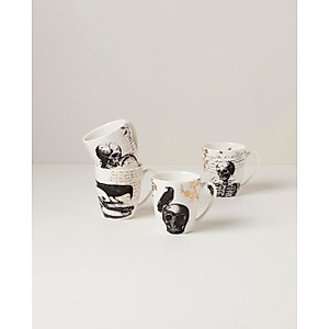 LENOX Vintage Gold Halloween Mugs, Set of 4, 2.91, White