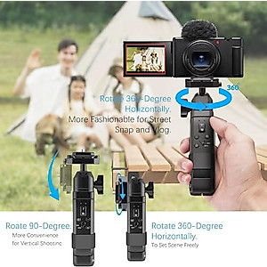 Remote Wireless Camera Shooting Grip and Tripod for Video, Ideal for vlogging Sony A6700, ZV-E10, ZV-E1, ZV-1 II, RX100 VII, A6600, A6400 Canon Camera, Zoom Control Quick Release INKEE IRONBEE