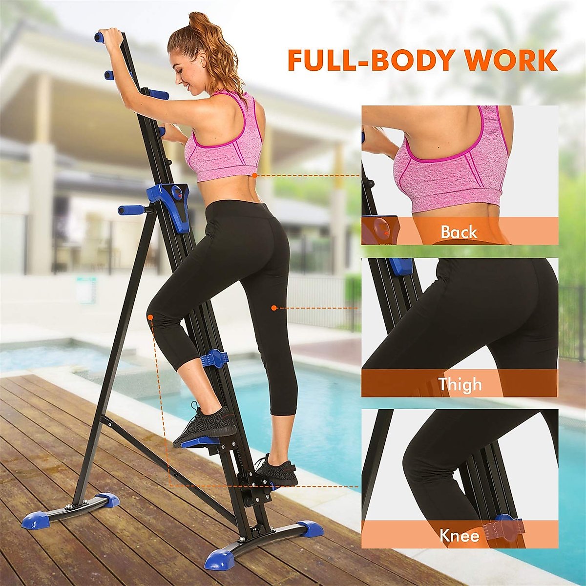 ANCHEER Climber Vertical Climber for Home Use Indoor Folding Climbing Machine with Adjustable Height & LCD Display for Home Office and Gym Simple Assembly