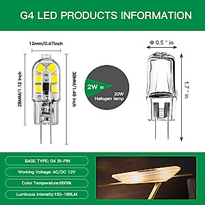 𝐒𝐫𝐢𝐨𝐦𝐧𝐲 G4 LED Bulb 12V G4 Bi Pin Bulb 2W Equivalent to Halogen lamp 20W, 6000K White Light, Non-dimmable, Suitable for Landscape Bulbs 10-Pack