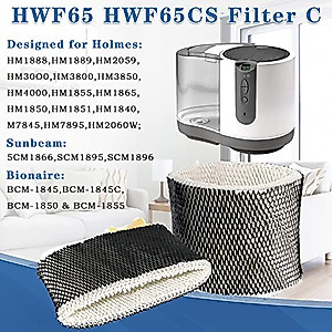 Cobectal HWF65 Humidifier Filter Replacement,Holmes C Humidifier Wick Filter (Pack of 2) Replaces Part HWF65CS HWF65P HWF65PDQ-U