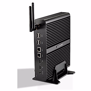 KINGDEL Fanless Mini Desktop Computer, Mini PC with Intel i7 CPU, 16GB RAM, 512GB SSD, 2xHD Ports, 2xLAN, All Metal Body, W-11 Pro