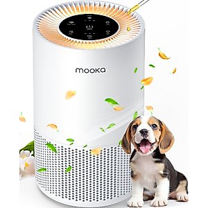 Air Purifiers Filter for Home Large Rooms up to 1200ft², MOOKA H13 True HEPA Air Purifier for Bedroom Pets with Fragrance Sponge, Timer, Air Filter Cleaner for Dust, Smoke, Odor, Dander, Pollen (Blue)