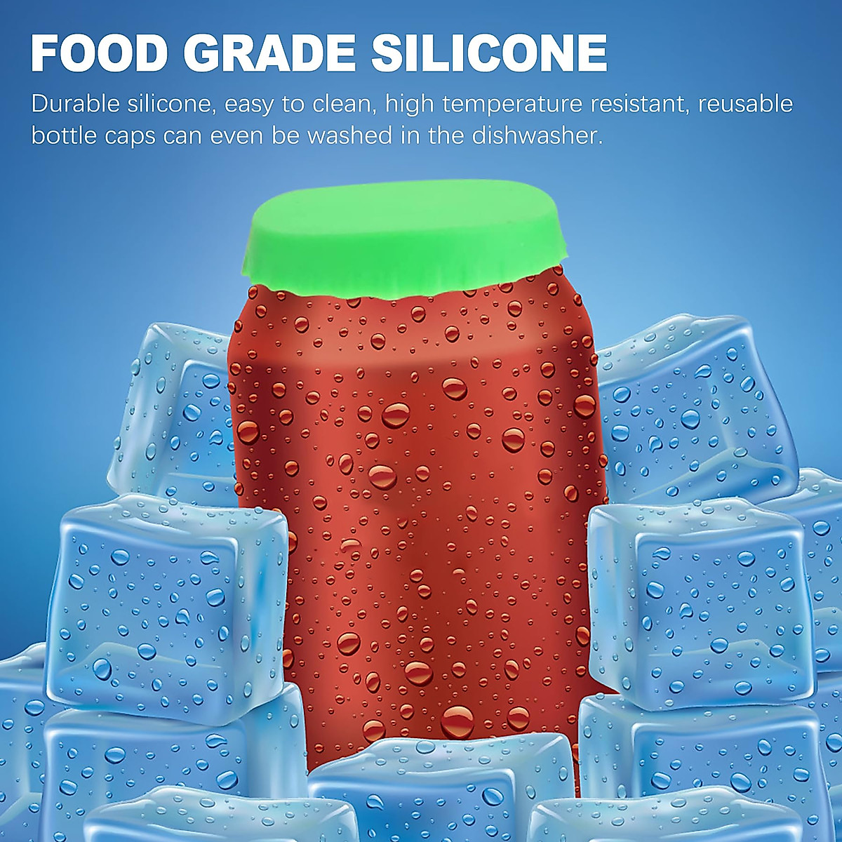 CoguZed 6Pcs Silicone Soda Can Lids, BPA Free Reusable Pop Can Lids, Lids Or Protectors For Beer, Juice, Beverages Fits Standard Soda Cans (Solid Color + Camouflage)