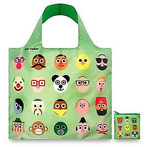 LOQI Artist Faces Reusable Shopping Bag, Multicolored
