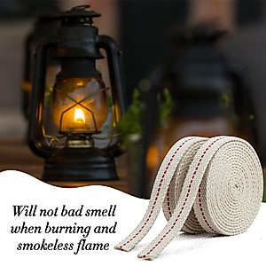 Sukh Lamp Wick Lantern Wick - Lantern Wicks 3 Rolls 1/2 Inch Flat Cotton Oil Lamp Wick with Genuine Red Stitch Replacement Oil Lanterns Wick for Paraffin Oil Kerosene Based Lanterns and Candle Burners