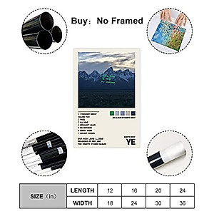 TOBIANG Kanye Poster West Ye Music Album Cover Signed Limited Poster Canvas Poster Wall Art Decor Print Picture Paintings for Living Room Bedroom Decoration Unframe:12x18inch(30x45cm)