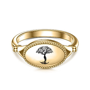 SIMONLY 925 Sterling Silver Tree Of Life Ring Natural Ring for Women