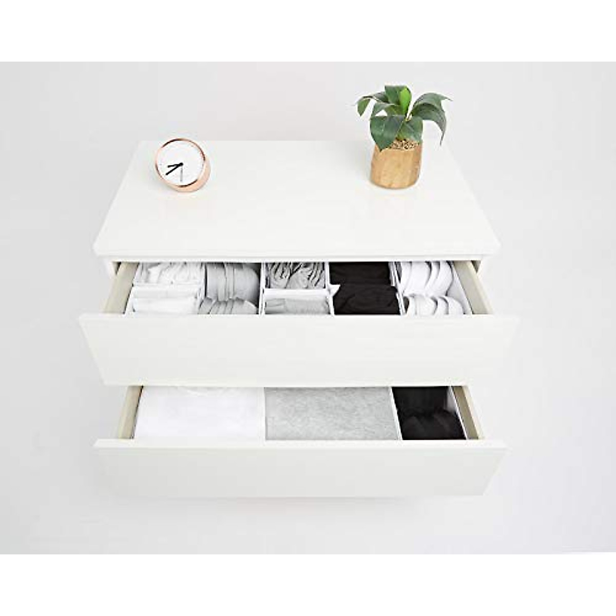 12pcs White Large Drawer Organizer Drawer Organizers for Clothing Wardrobe Clothes Organizer Underwear Organizer Dresser Drawer Organizers Underwear Drawer Organizer Clothes