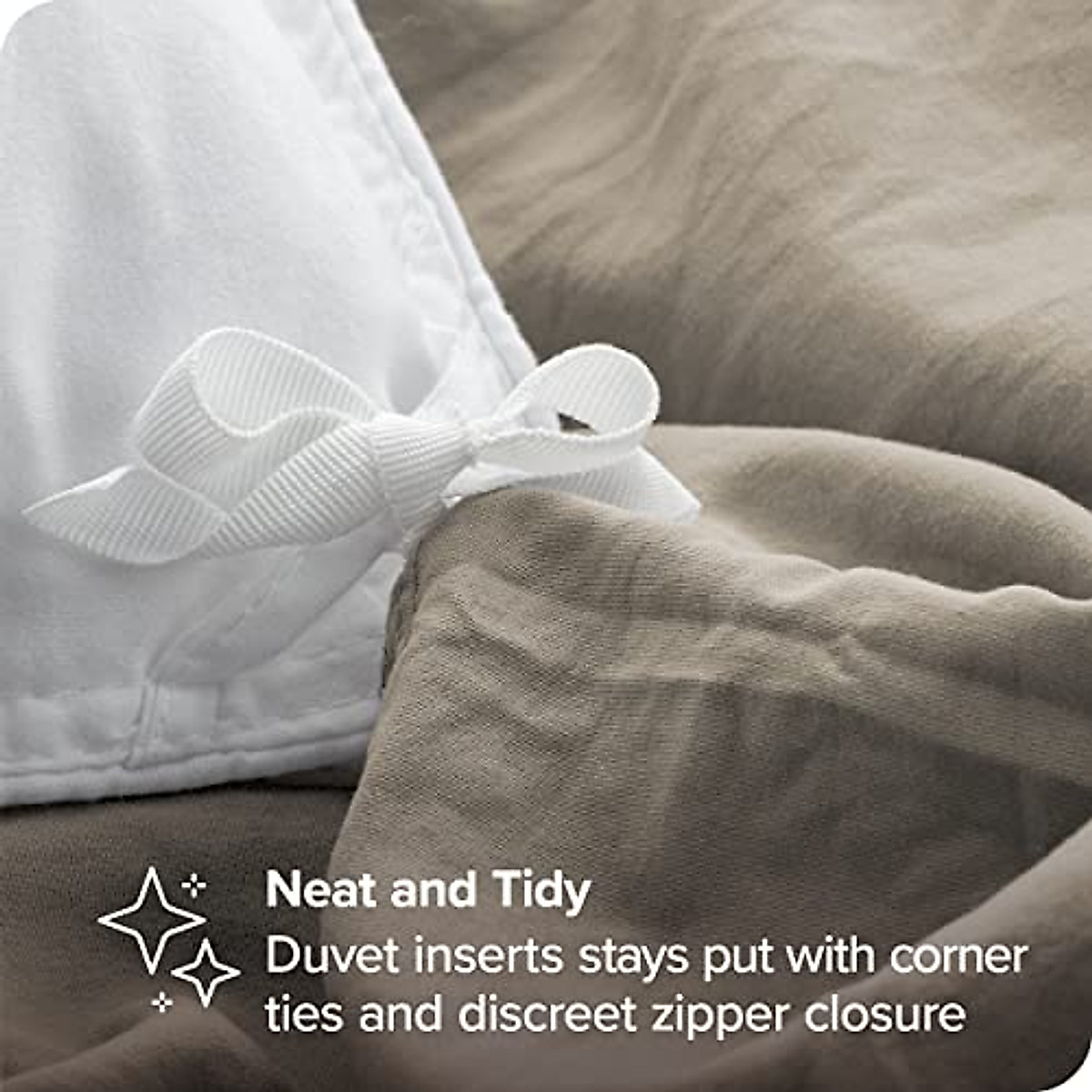 Bare Home Sandwashed Duvet Cover - Queen Size - Premium 1800 Ultra-Soft Brushed Microfiber - Easy Care (Queen, Sandwashed Fog)