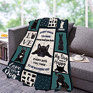 French Bulldog Throw Blanket - ​Super Soft Flannel Fleece Blanket for Gifts,Bedding Quilt Home Decor for Couch Sofa Bed All Season 30"x40" for Toddlers Pets