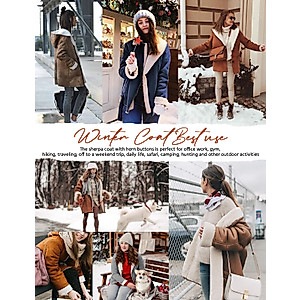 HEEKPEK Women Hoodies Fleece Jackets Soft Fuzzy Long Hoodie Sweatshirt Casual Sherpa Hoodies Horn Button Coats Winter