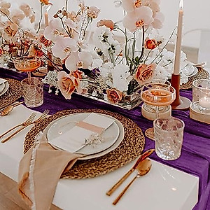 FUHSY Purple Cheesecloth Table Runner Gauze Table Runner 10FT Plum Table Cloth Runner for Wedding Birthday Rustic Table Runners Cheese Cloth Halloween Table Runner Bridal Party Table Decorations