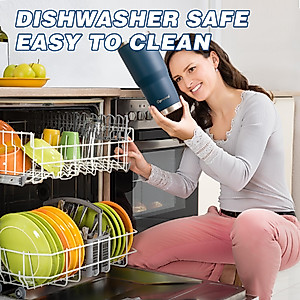 Opreine 32oz Tumbler with Handle, Insulated Tumbler with Straw and Lid, Stainless Steel Double Vacuum Travel Coffee Mug Cup, Fit for Car Holder, Spill Proof, Dishwasher Safe, Sweat Proof, Navy