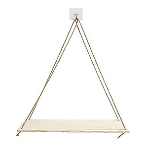 Hanging Shelves for Wall White Wood Shelf Rustic Storage Rack Home Decor Plants Photos Decorations Display for Living Room Bathroom Bedroom Kitchen Apartment Office Mounted Floating Shelves