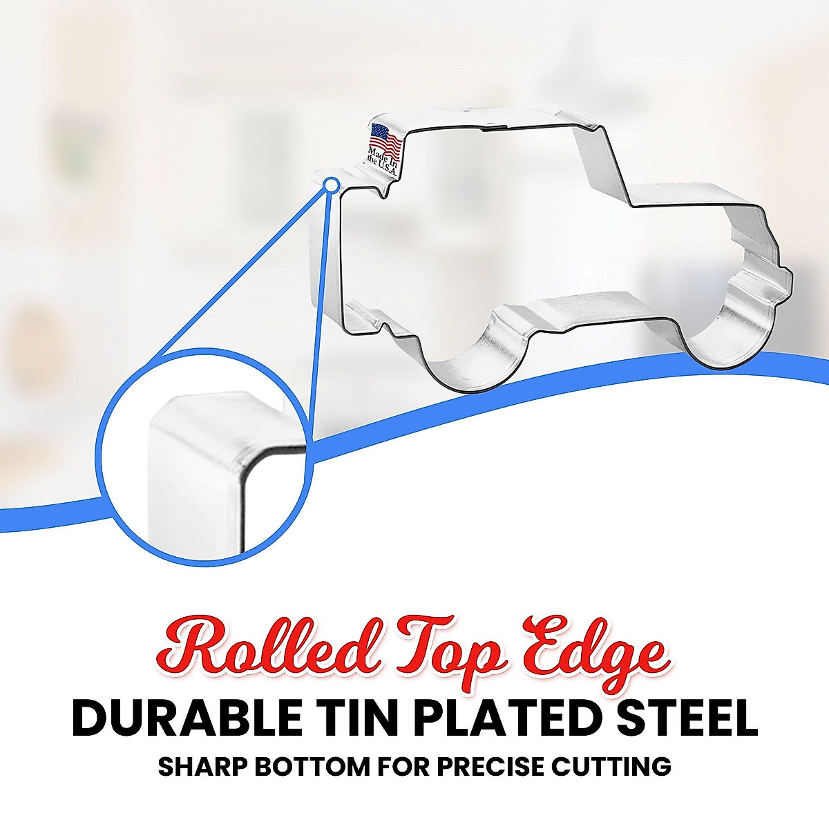 SUV Military Off-Road Vehicle Cookie Cutter 4.25 Inch – Made in the USA – Foose Cookie Cutters Tin Plated Steel - SUV Cookie Mold