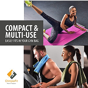 OlimpiaFit Quick Dry Towel - 3 Size Pack of Lightweight Microfiber Travel Towels w/Bag - Fast Drying Towel Set for Camping, Beach, Gym, Backpacking, Sports, Yoga & Swim Use﻿