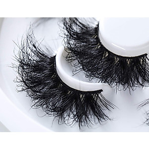HICOCU 25mm Lashes Mink 3 Pairs False Eyelashes Dramatic Look lashes 25mm Set Pack 3D Lashes Long Volume Mink Eyelashes(WYS-SHD-3)