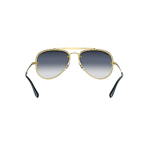 Ray-Ban RB3584N Blaze Aviator Sunglasses, Demi Gloss Gold/Clear/Blue/Grey Gradient, 61 mm