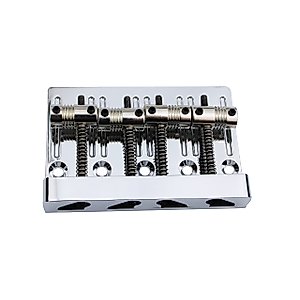 Guyker High Mass Bass Bridge with Vintage Brass Saddles Tailpiece Replacement for 4 String Jazz Electric Bass CNC Machined (GB403, Chrome)