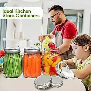 6 Pack Mason Jars 16 oz with Regular Mouth Airtight Lids, Glass Canning Jars, Pint Jars for Jams, Overnight Oats, Candies, Honeys, Snacks, Food Storage, Canned Foods, DIY Projects