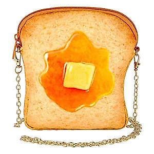 Butter Toast Shoulder Bag Cross Body Handbag Small Novelty Purse Food Purse Cute Pouch Wallet with Strap Messenger Bag