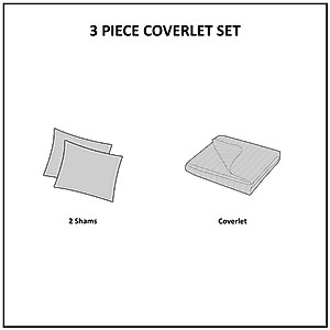 Madison Park Laetitia Lightweight 100% Cotton Quilt Set, Breathable Chenille Tufted, Shabby Chic Boho Medallion Design, Sham, Floral Ivory w/ Tassels, King/California King (104 in x 92 in) 3 Piece