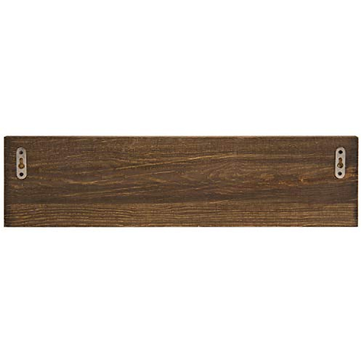 MyGift Wall Mounted Rustic Brown Wood Necklace and Bracelet Jewelry Organizer Rack with Cosmetic Display Shelf, Gold-Tone Metal Hanging Earring Bar and 16 Hooks