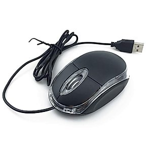 ANRANK UM2030AK Black USB Optical 3-Button 3D Mouse Scroll Wheel LED Light Mouse Mice for PC Laptop Computer
