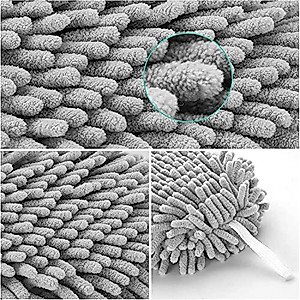 YUANQIAN Fuzzy Ball Towels,Chenille Bathroom Hand Towels with Hanging Loop,Super Absorbent Hanging Kitchen Plush Quick-Drying Towel Soft Absorbent Hand Towel