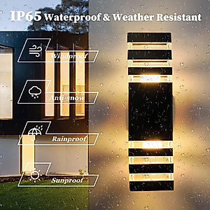 TUORD 4Pack 15inch Outdoor LED Wall Lights,4000K Day White Outdoor 18W Wall Light Aluminum Body Waterproof IP65 led Porch Light for House Patio Garage Garden.